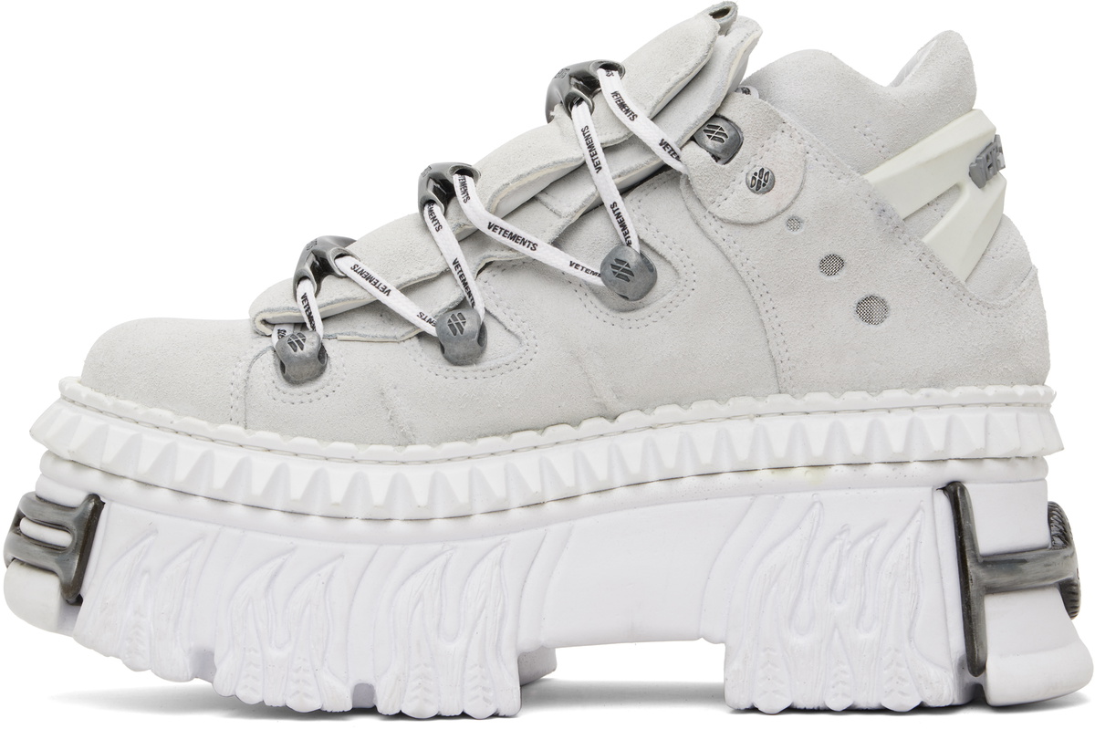 VETEMENTS White New Rock Edition Fire Platform Sneakers Vetements
