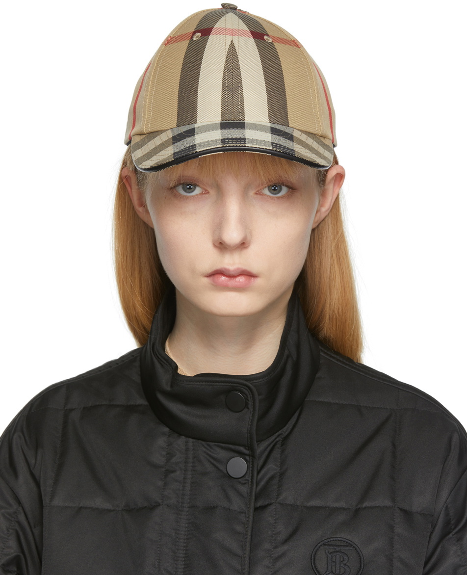 Burberry Beige Giant Check Cap Burberry