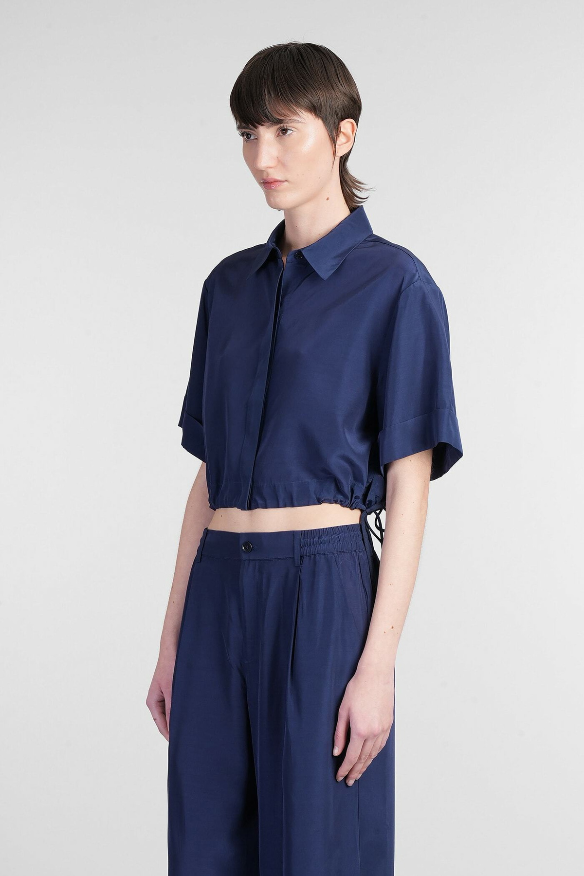 Simkhai Ryett Shirt In Blue Acetate Simkhai