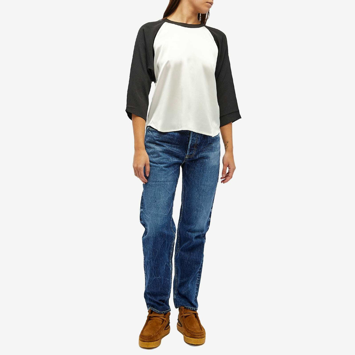 Visvim Women's Raglan Top in Black Visvim