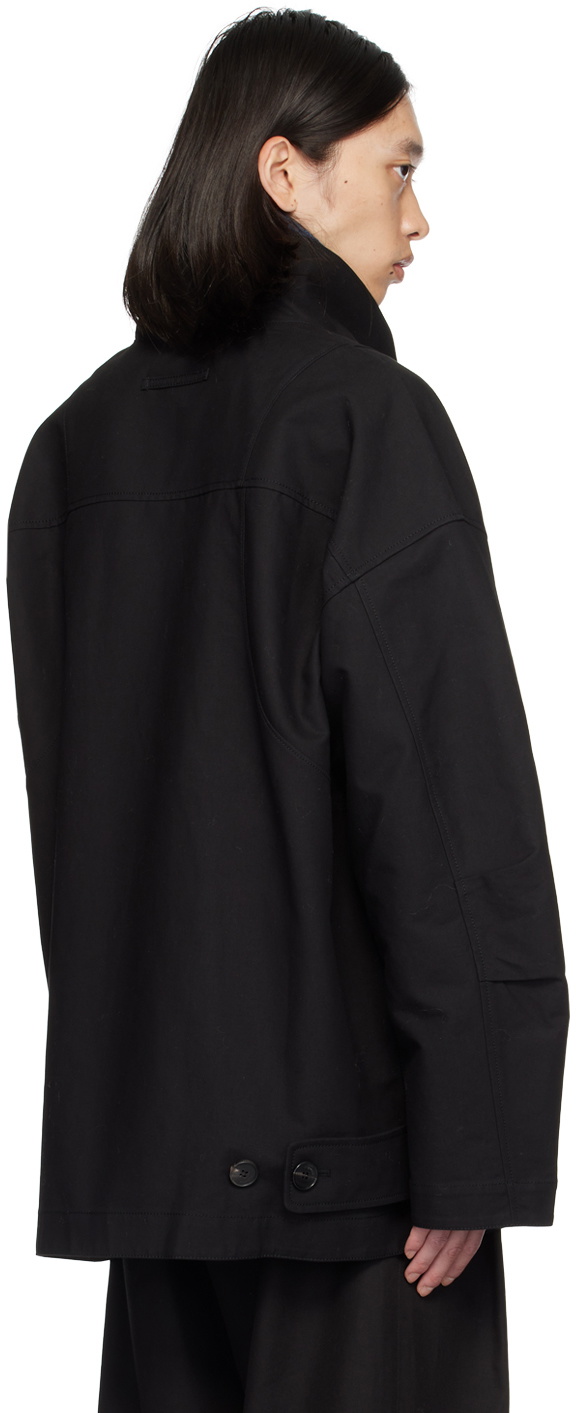 lesugiatelier Black High-Neck Half Jacket lesugiatelier