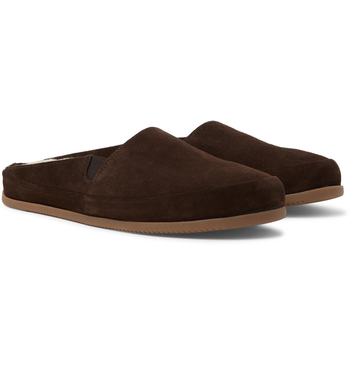 Mulo - Suede Backless Loafers - Brown Mulo