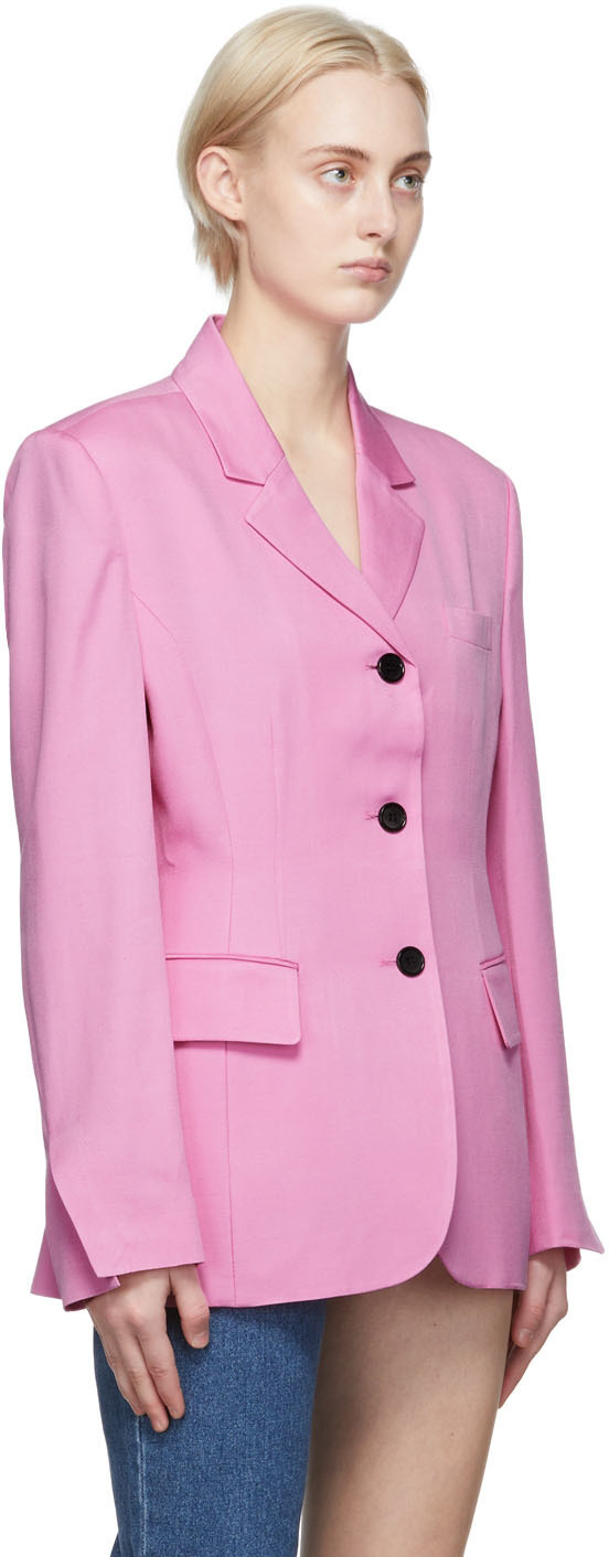 Pushbutton Pink Three-Button Blazer Pushbutton