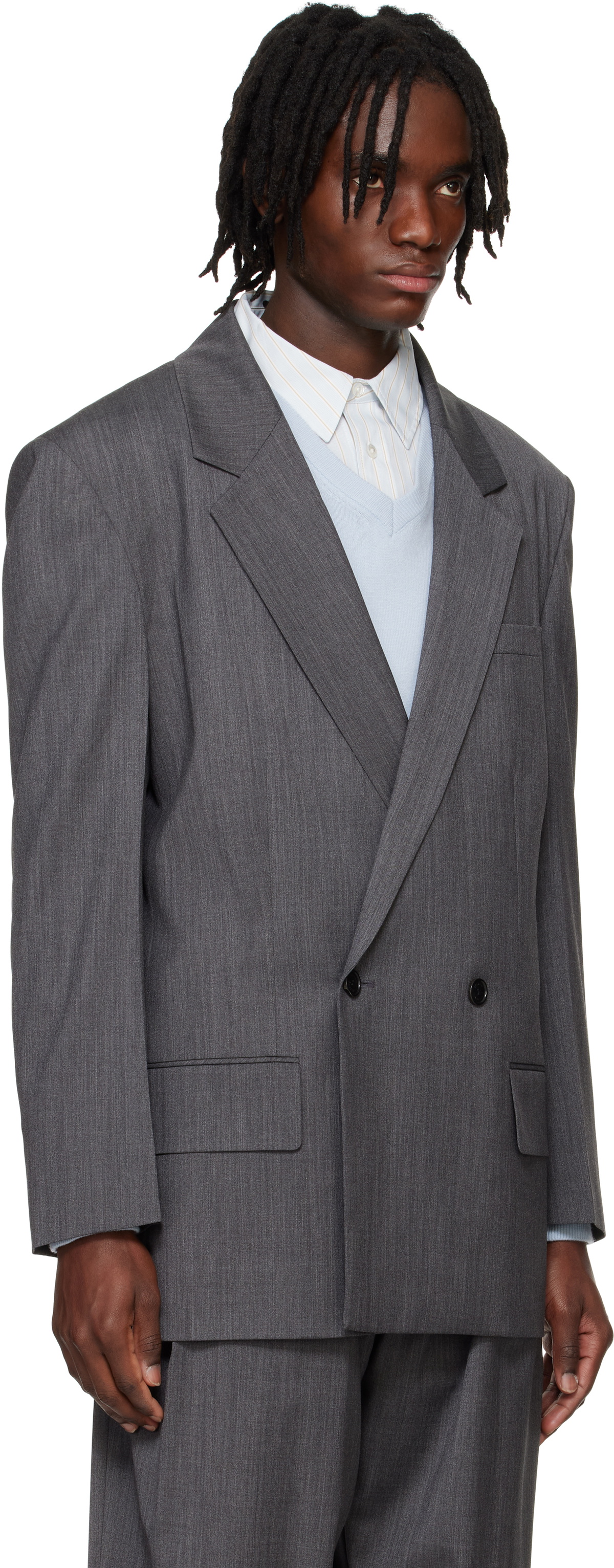 System Gray Oversized Double Blazer System