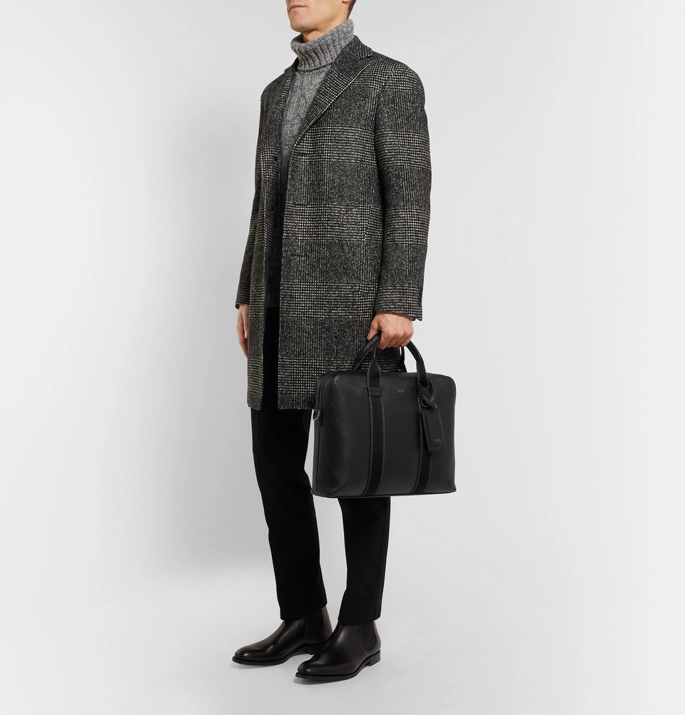 Hugo Boss - Timeless Cross-Grain Leather Briefcase - Men - Black Hugo Boss