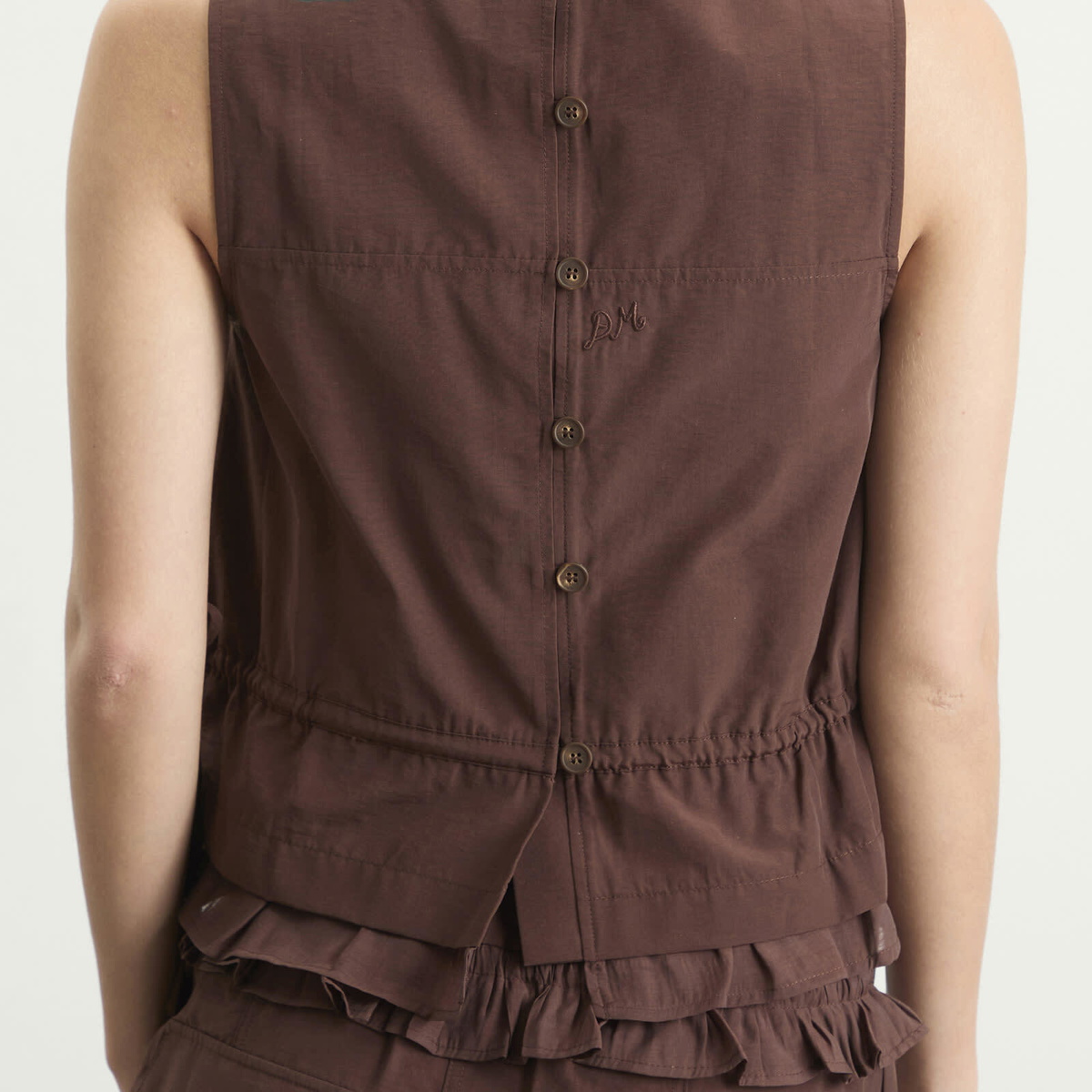 Damson Madder Women's Ailani Sheer Panel Blouse in Choc Damson Madder