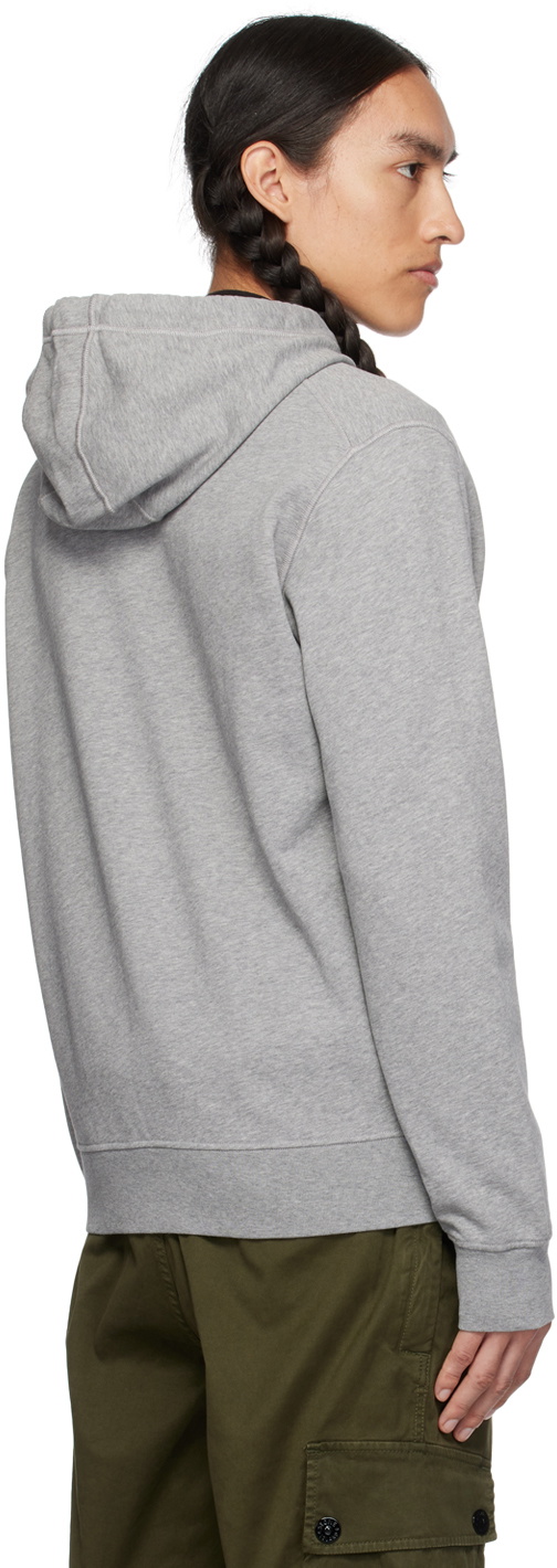 Stone Island Gray Zip Hoodie Stone Island