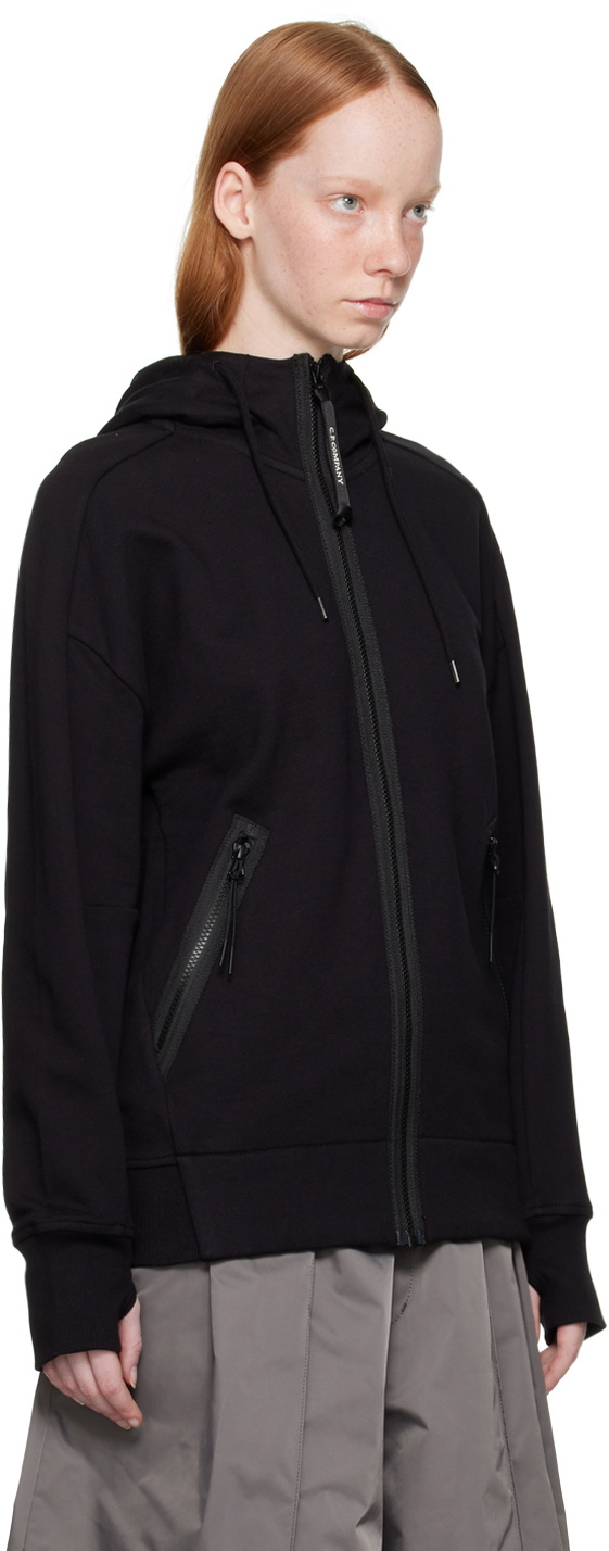 C.P. Company Black Diagonal Raised Goggle Hoodie C.P. Company