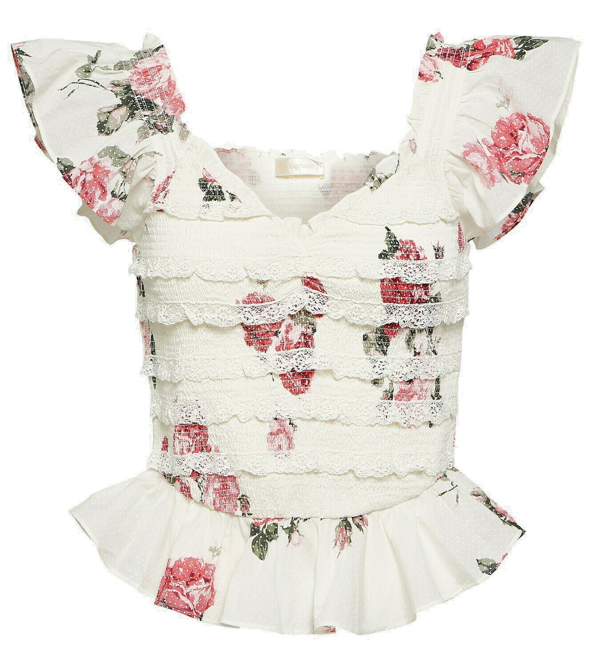 LoveShackFancy Compass floral cotton top LoveShackFancy