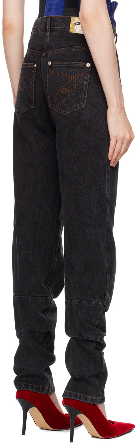 Pushbutton Black Tuck Detail Pegged Jeans Pushbutton