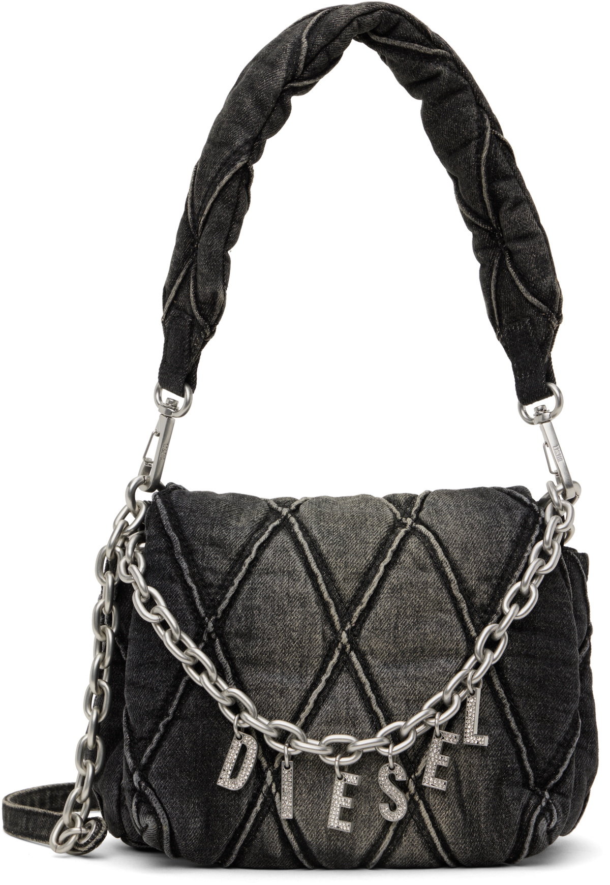 Diesel Black Charm-D Small Shoulder Bag Diesel