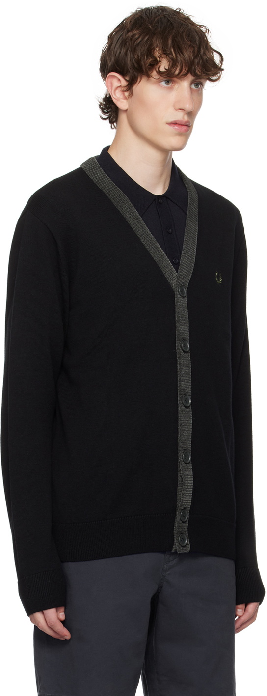 Fred Perry Black Check Cardigan Fred Perry