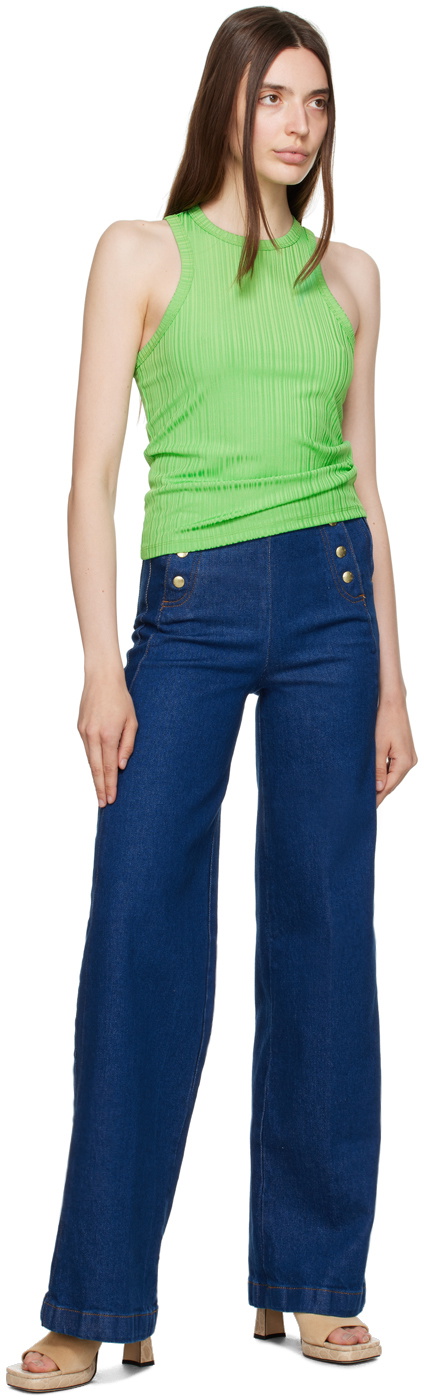 FRAME Blue Sailor Snap Jeans Frame Denim