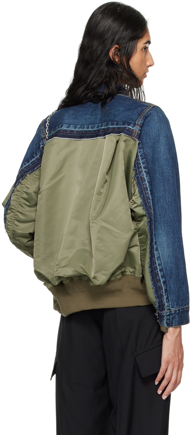 sacai Blue Paneled Denim Jacket Sacai