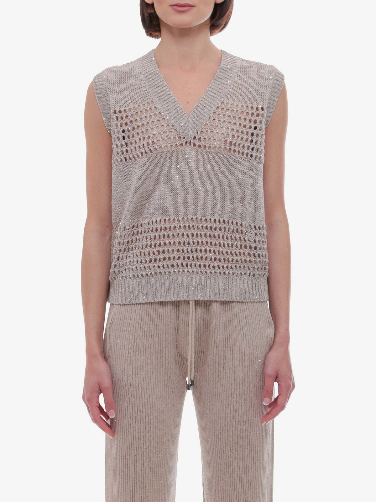 Brunello Cucinelli Vest Beige Womens Brunello Cucinelli