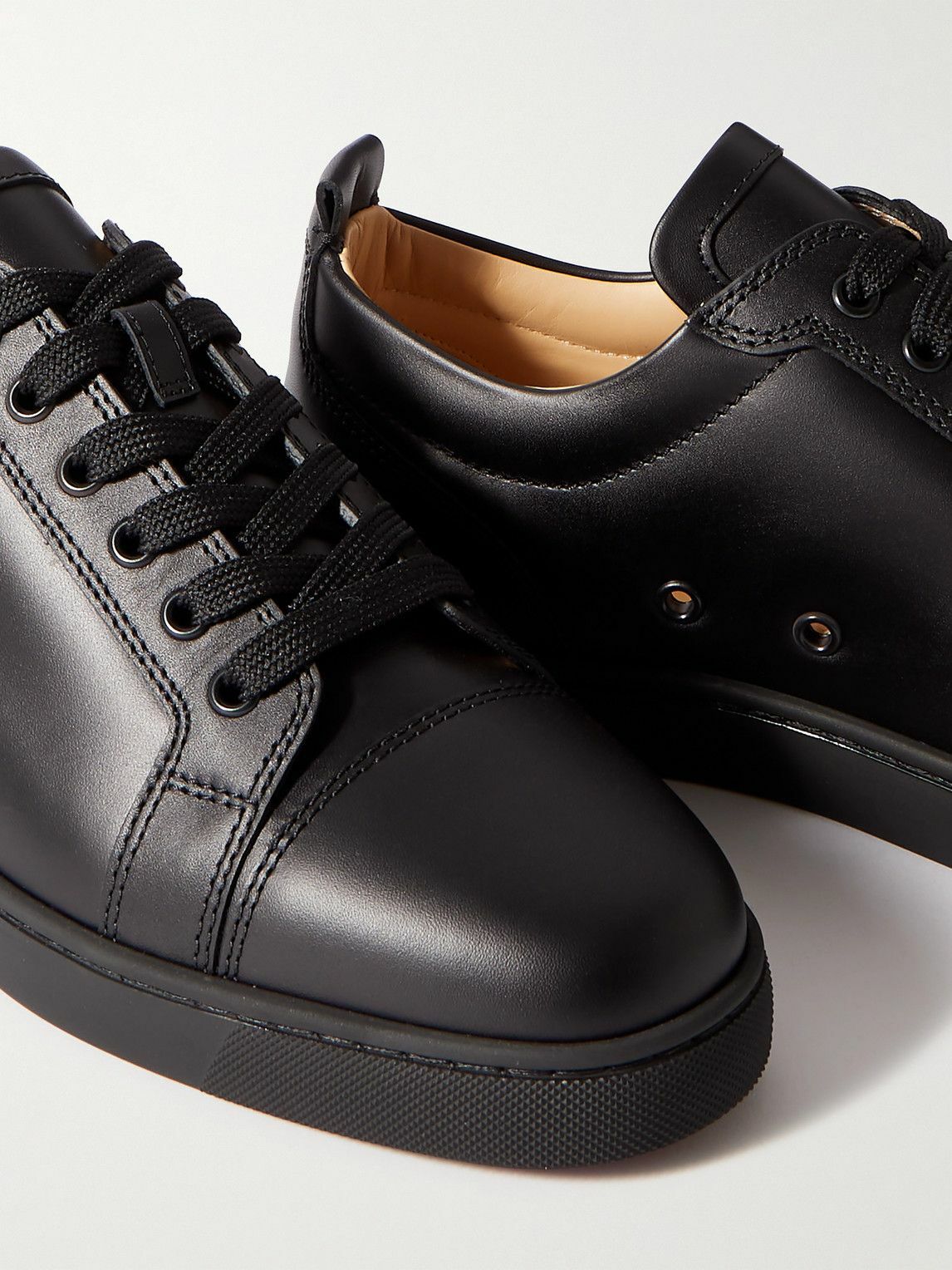 Christian Louboutin - Louis Junior Leather Sneakers - Black Christian ...