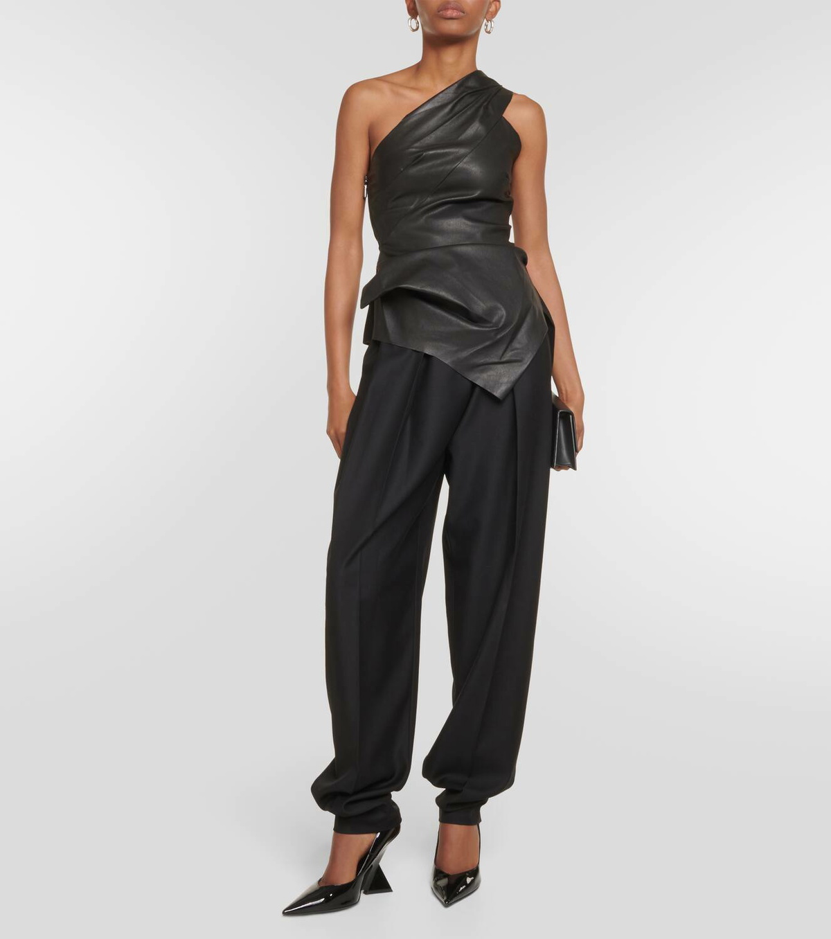 Maticevski Originate leather-trimmed top Maticevski