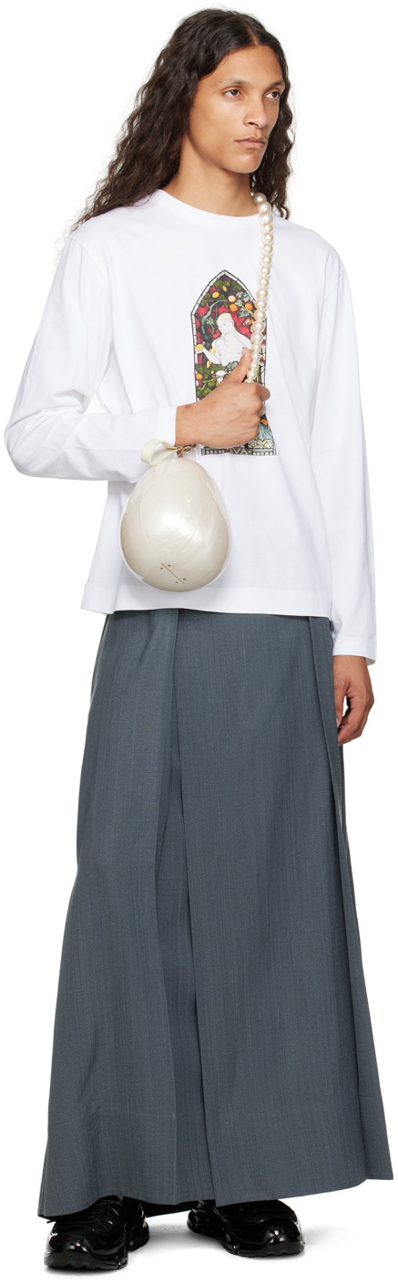 Simone Rocha White Stained Glass Woman Long Sleeve T-Shirt Simone Rocha