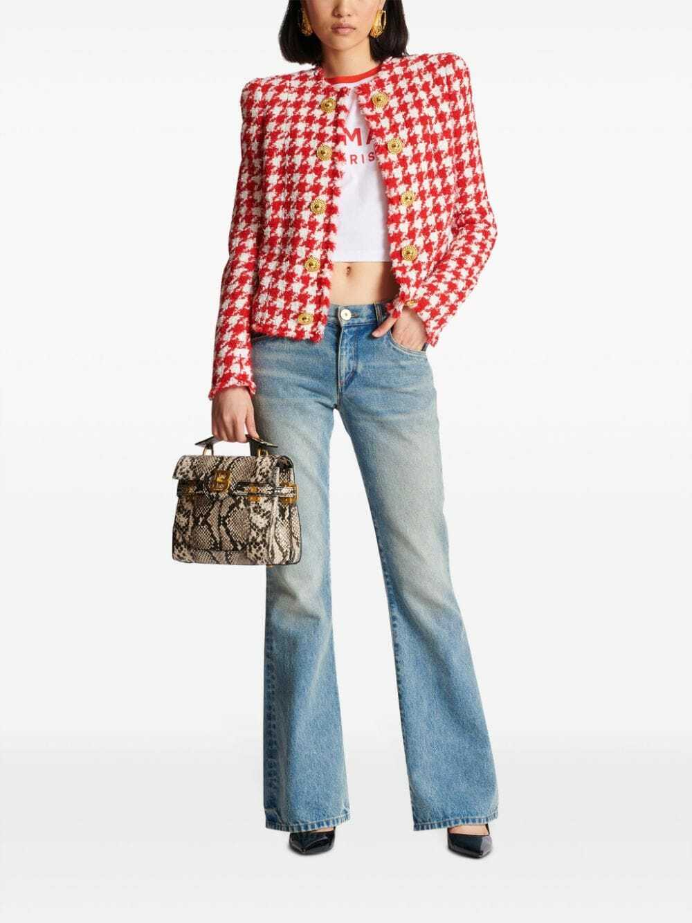 BALMAIN - Houndstooth Tweed Jacket Balmain