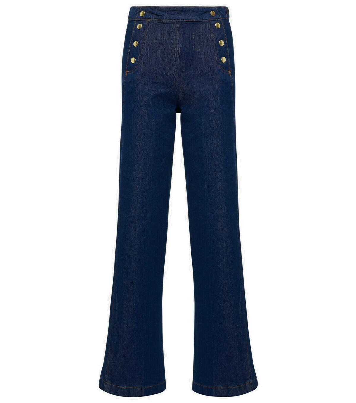 Frame Sailor Snap Wide-Leg high-rise jeans Frame Denim