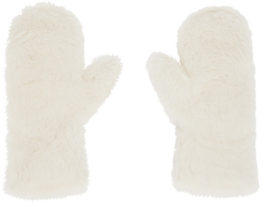 Max Mara White Detachable Mittens Max Mara