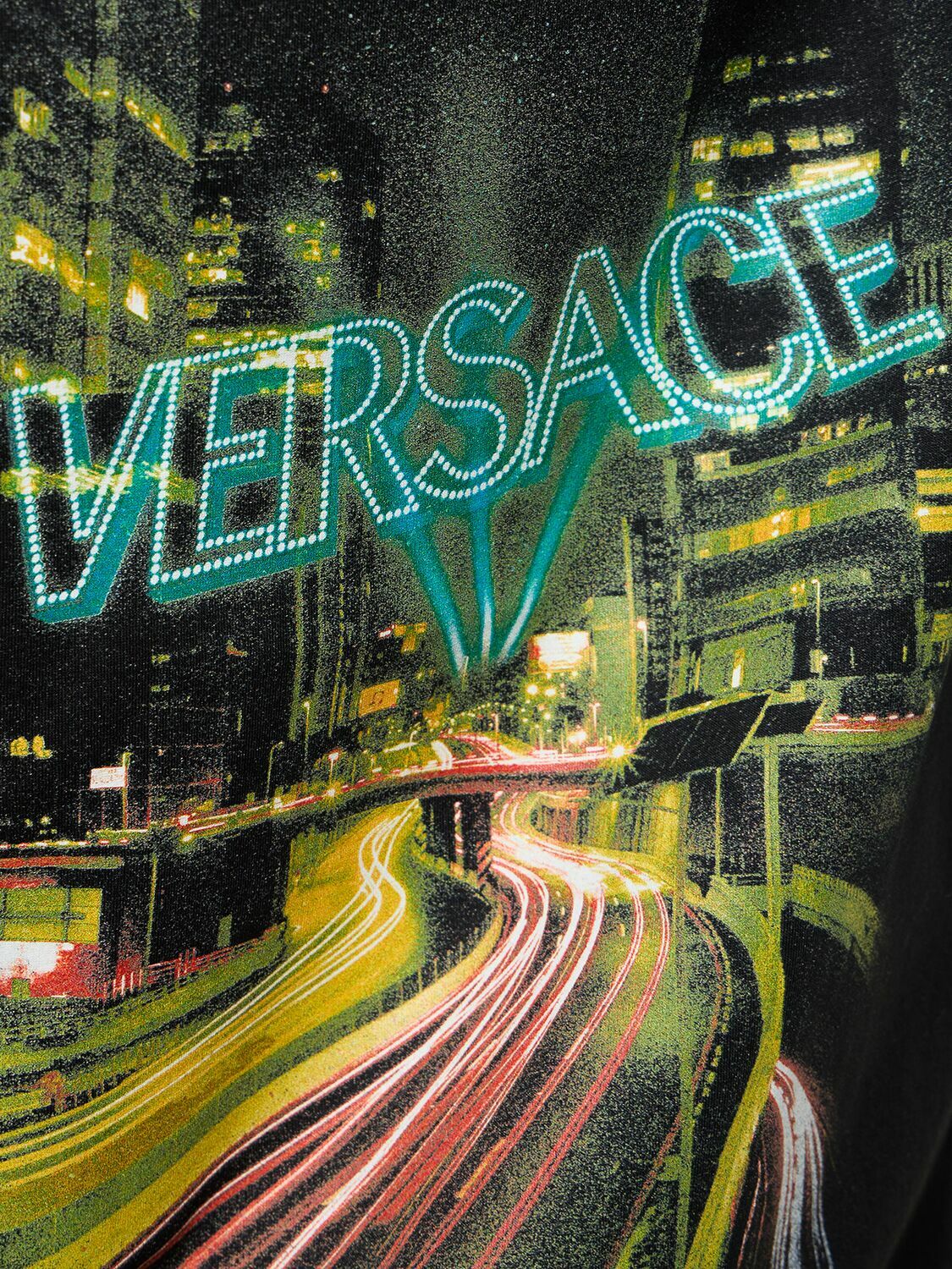 VERSACE - Versace Lights Printed Cotton T-shirt Versace