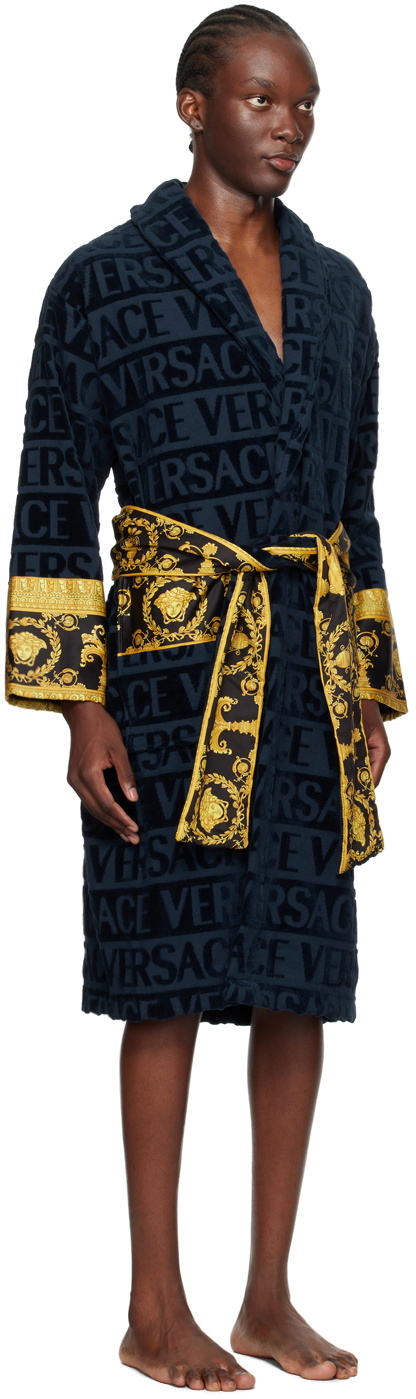 Versace Underwear Navy 'I Heart Baroque' Robe Versace Underwear