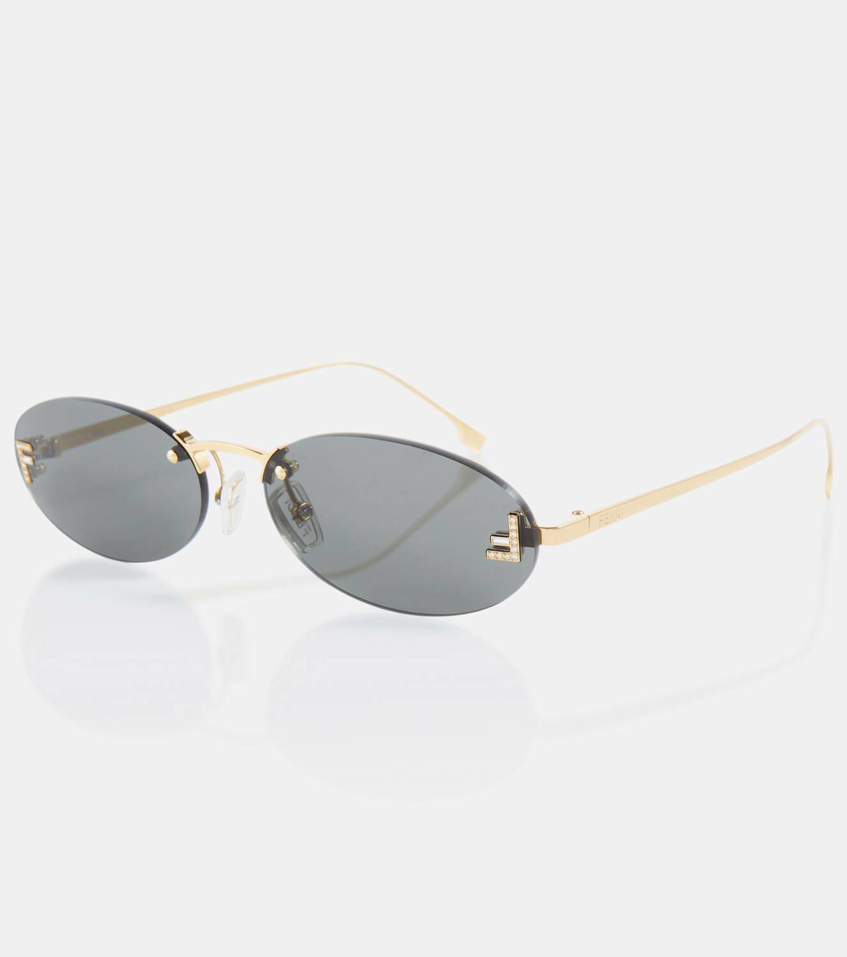 Fendi Fendi First embellished oval sunglasses Fendi