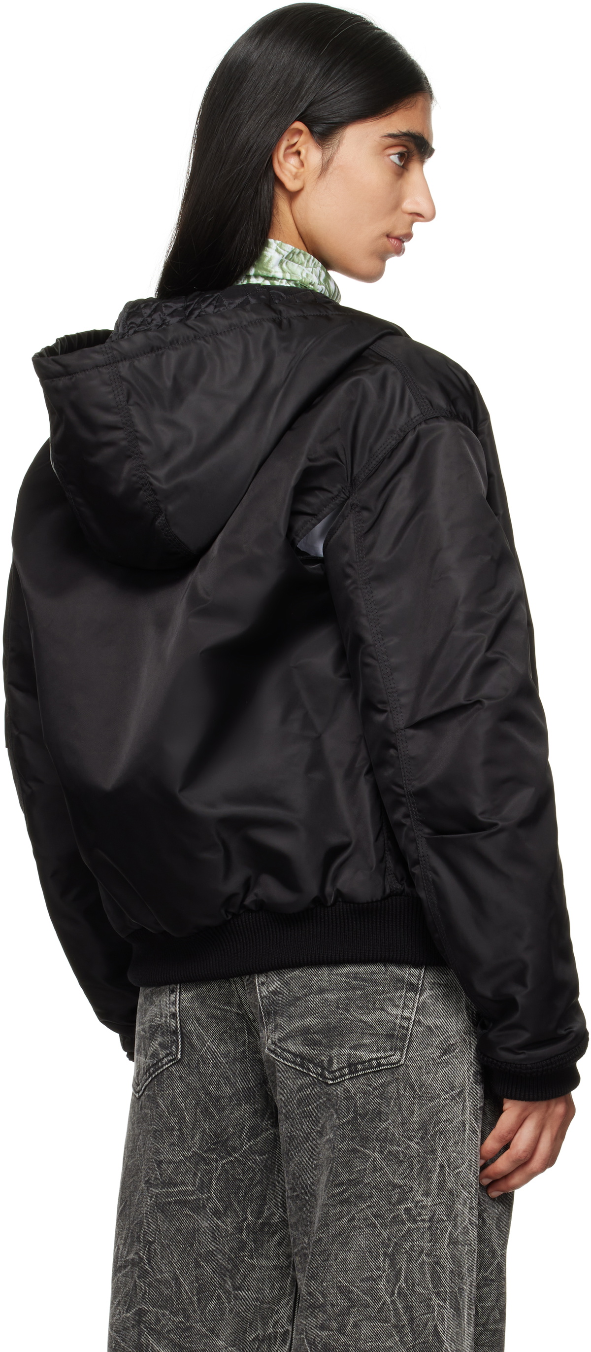 MM6 Maison Margiela Black Sport Bomber Jacket MM6 Maison Margiela