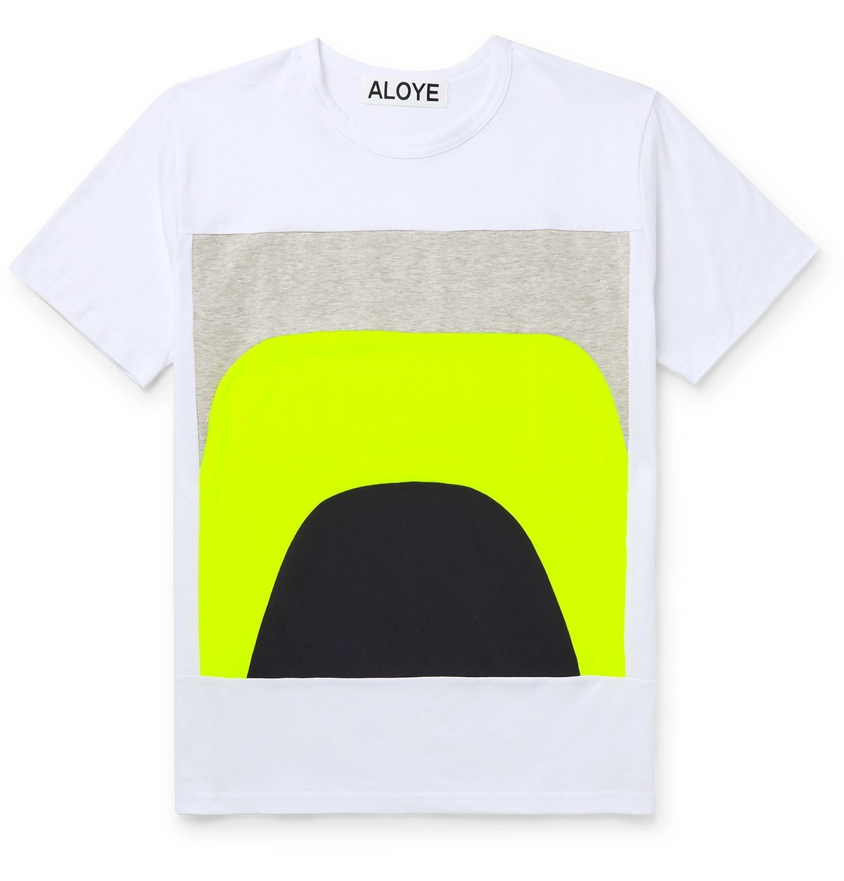 Aloye - Colour-Block Cotton-Jersey T-Shirt - White Aloye