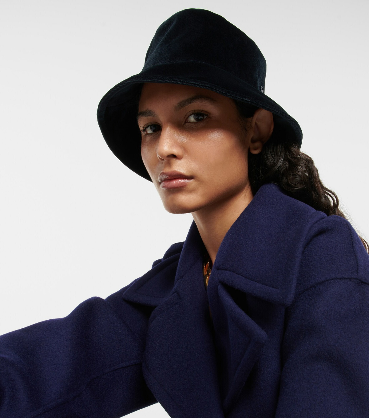 Maison Michel - Logo cotton velvet bucket hat Maison Michel