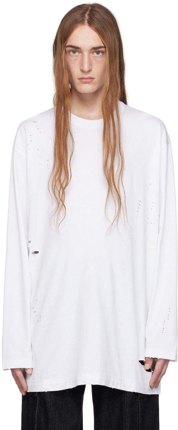 Youth Black Damaged Long Sleeve T-Shirt Youth Club