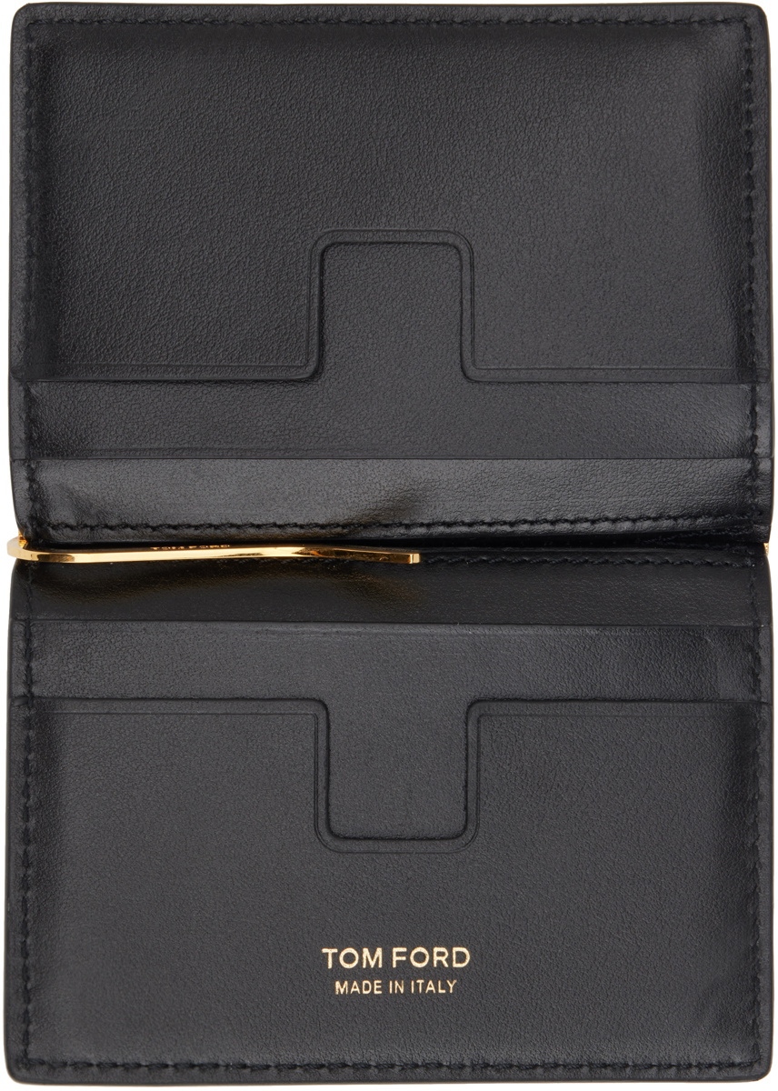 TOM FORD Black Croc-Embossed Card Holder TOM FORD