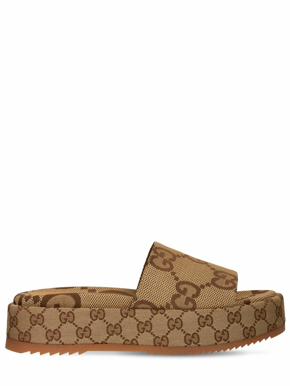 GUCCI - 55mm Angelina Gg Canvas Slide Sandals Gucci