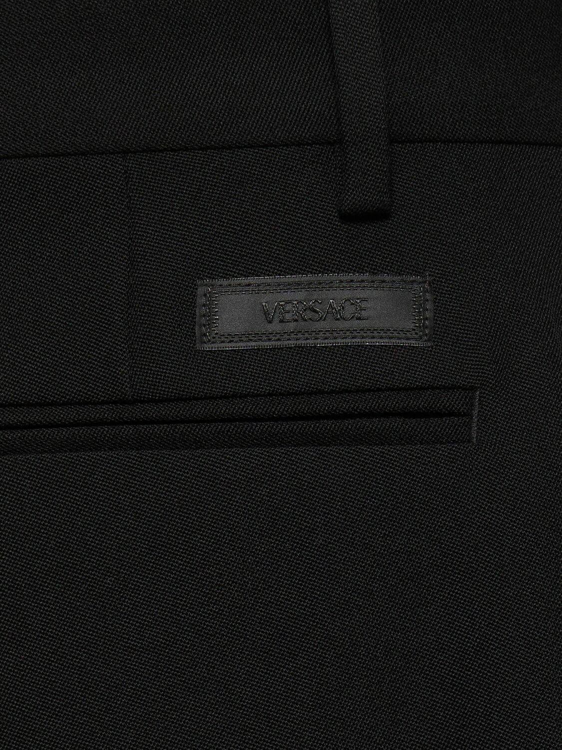 VERSACE Formal Grain De Poudre Wool Pants Versace