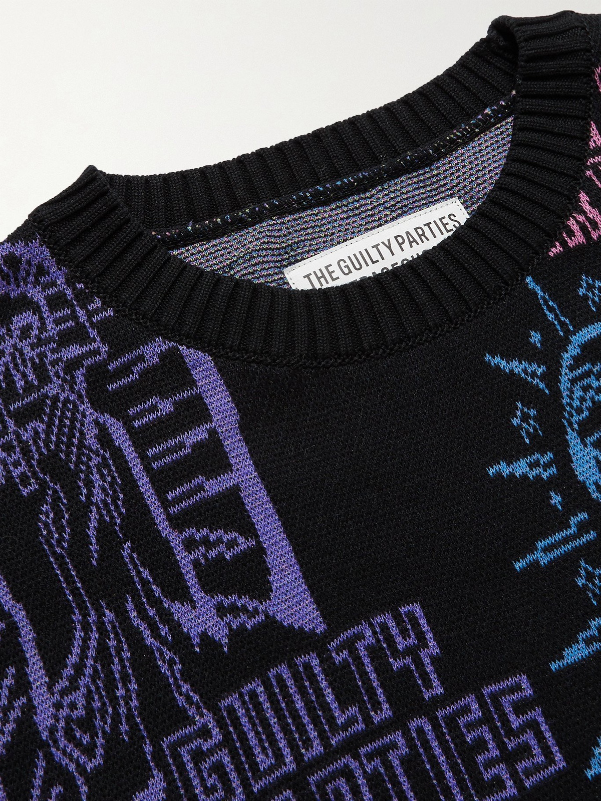 WACKO MARIA - Cotton-Jacquard Sweater - Black - S Wacko Maria