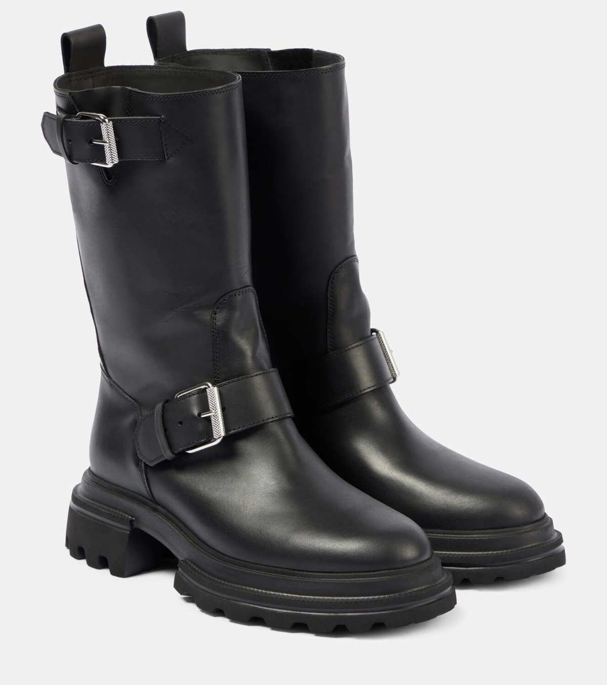 Hogan 10-Storey leather biker boots Hogan