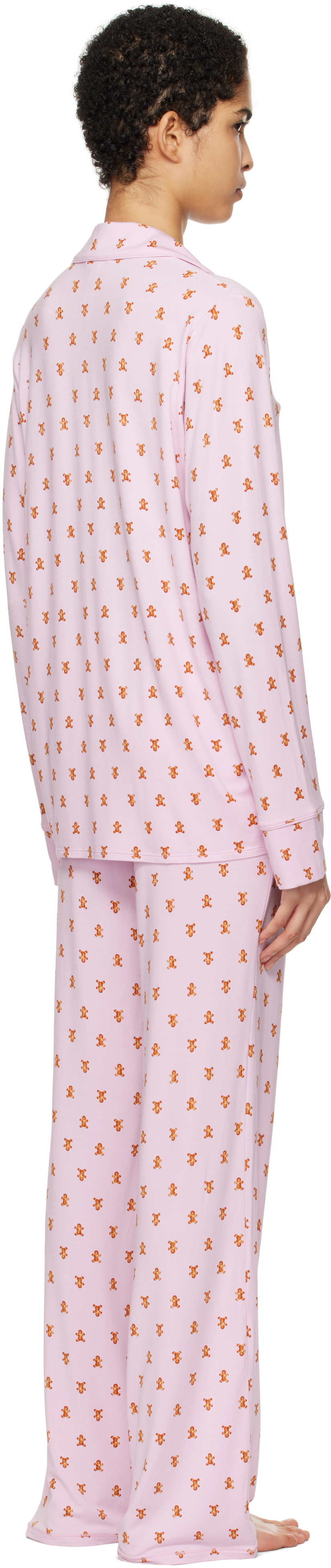 SKIMS Pink SKIMS Sleep Long Sleeve Button Up Pyjama Set SKIMS