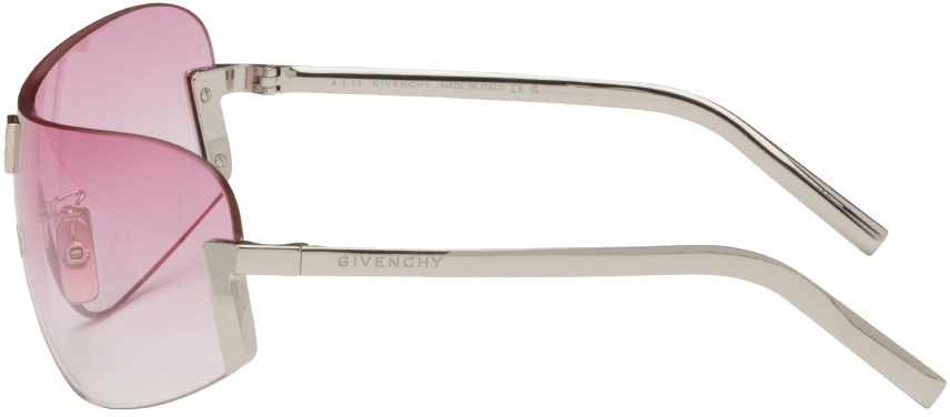 Givenchy Silver & Pink Rimless Mask Sunglasses Givenchy