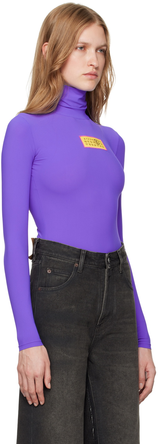 MM6 Maison Margiela Purple Jersey Bodysuit MM6 Maison Margiela