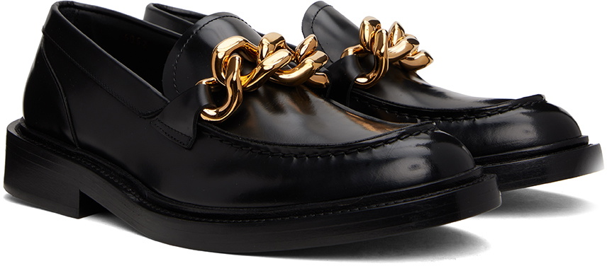 Versace Black Curb Chain Loafers Versace