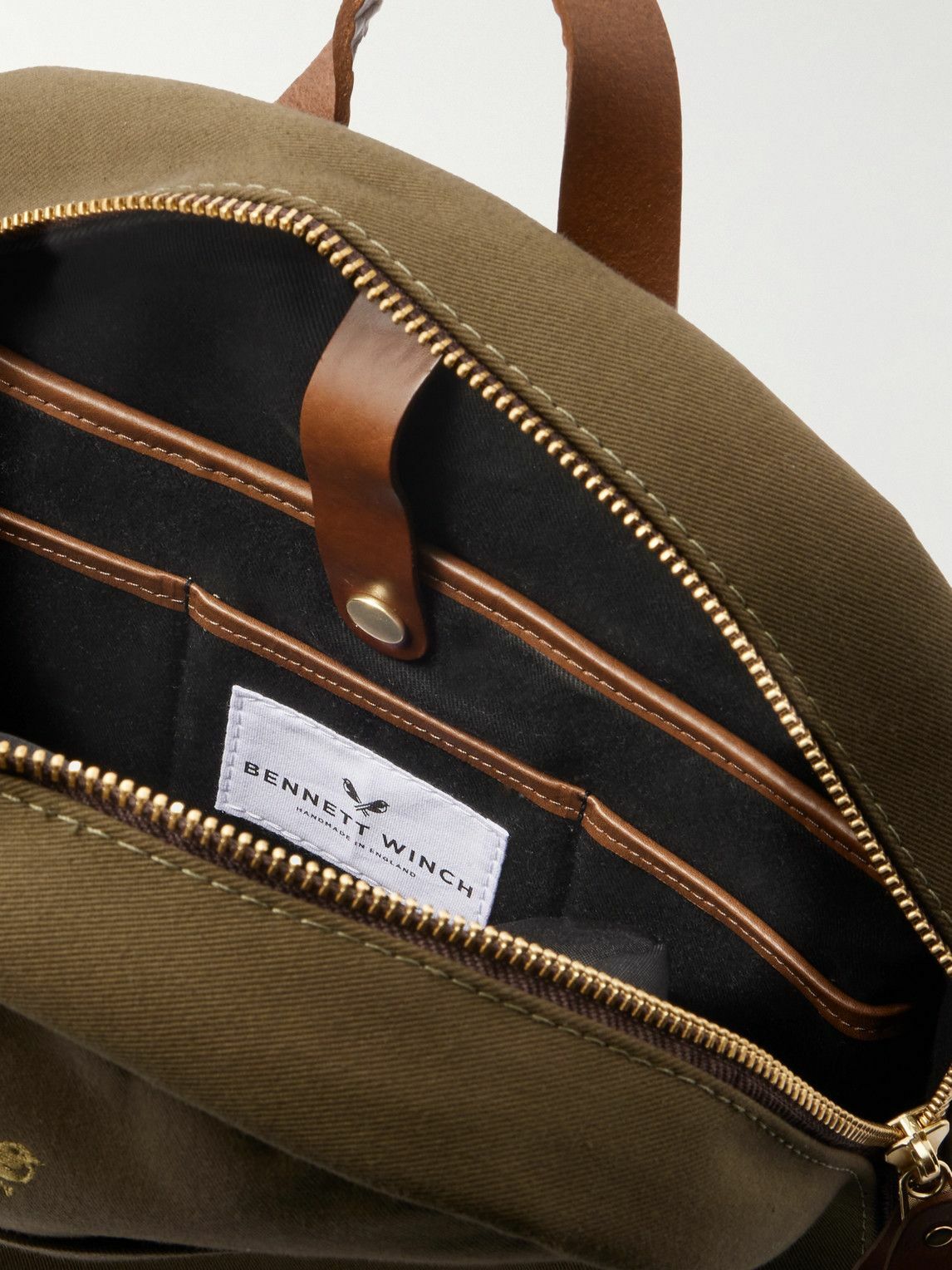 Bennett Winch - Logo-Embroidered Leather-Trimmed Cotton-Canvas Backpack ...