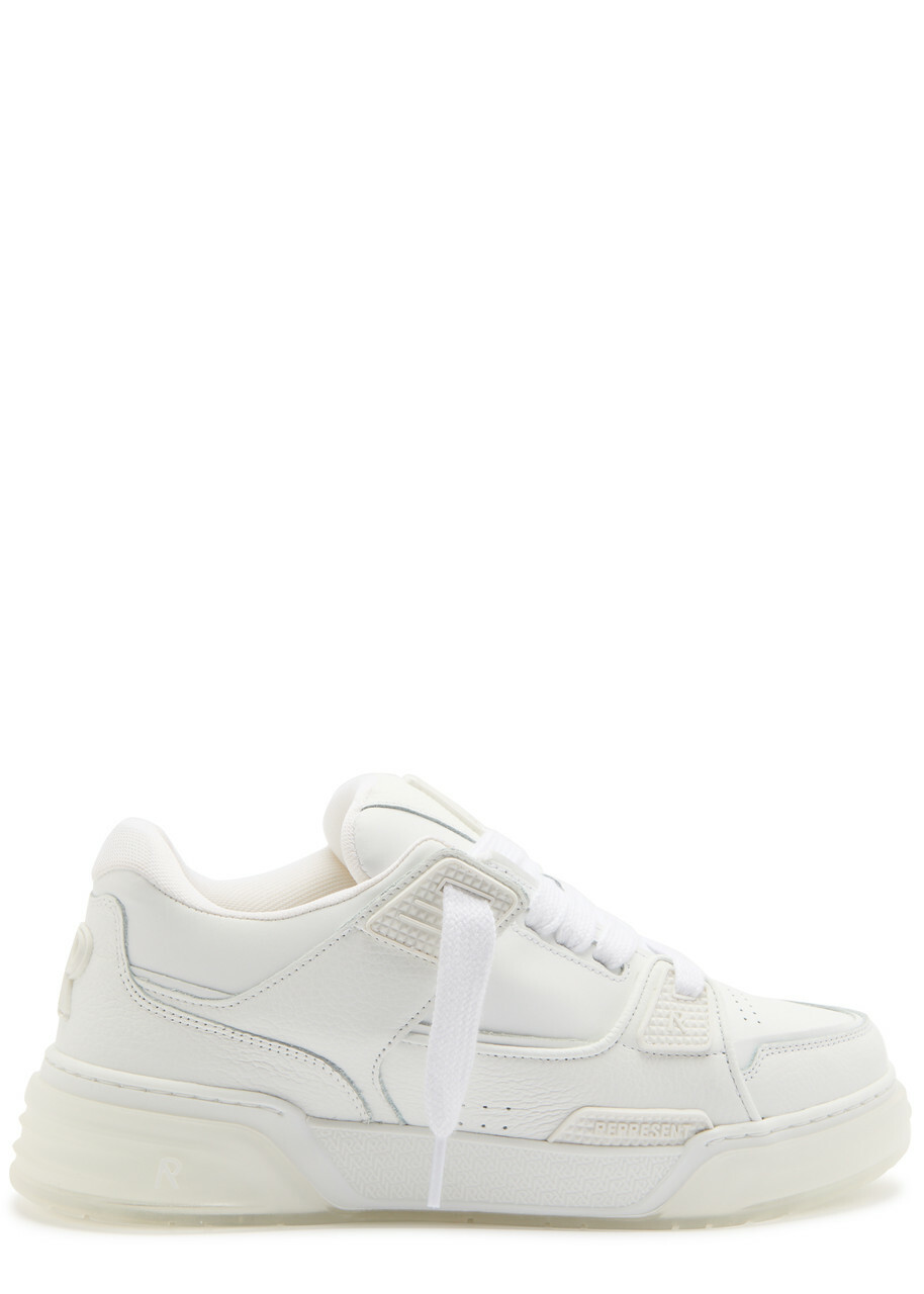 Represent Studio Panelled Leather Sneakers White Represent
