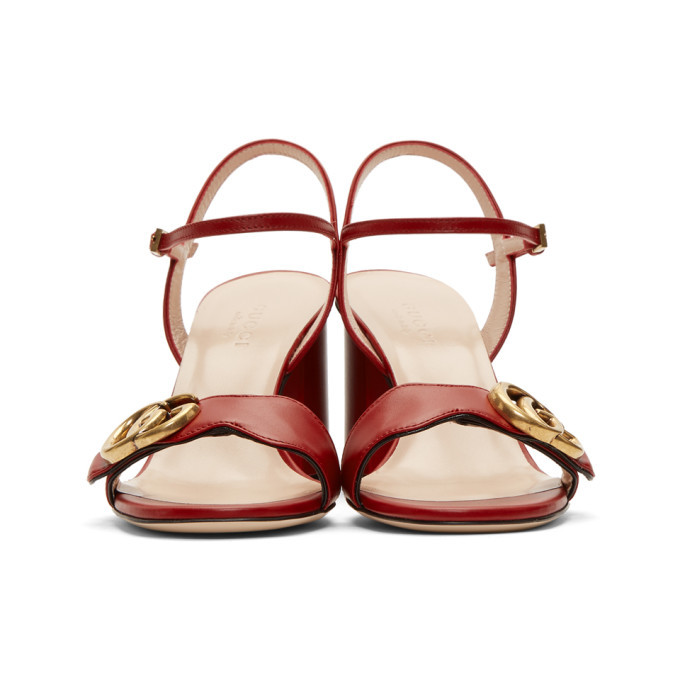 Gucci Red Marmont Heeled Sandals Gucci
