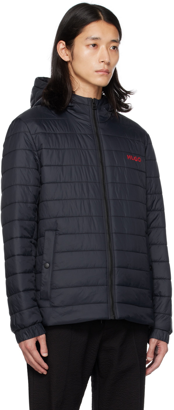 Hugo Navy Hooded Jacket Hugo Boss