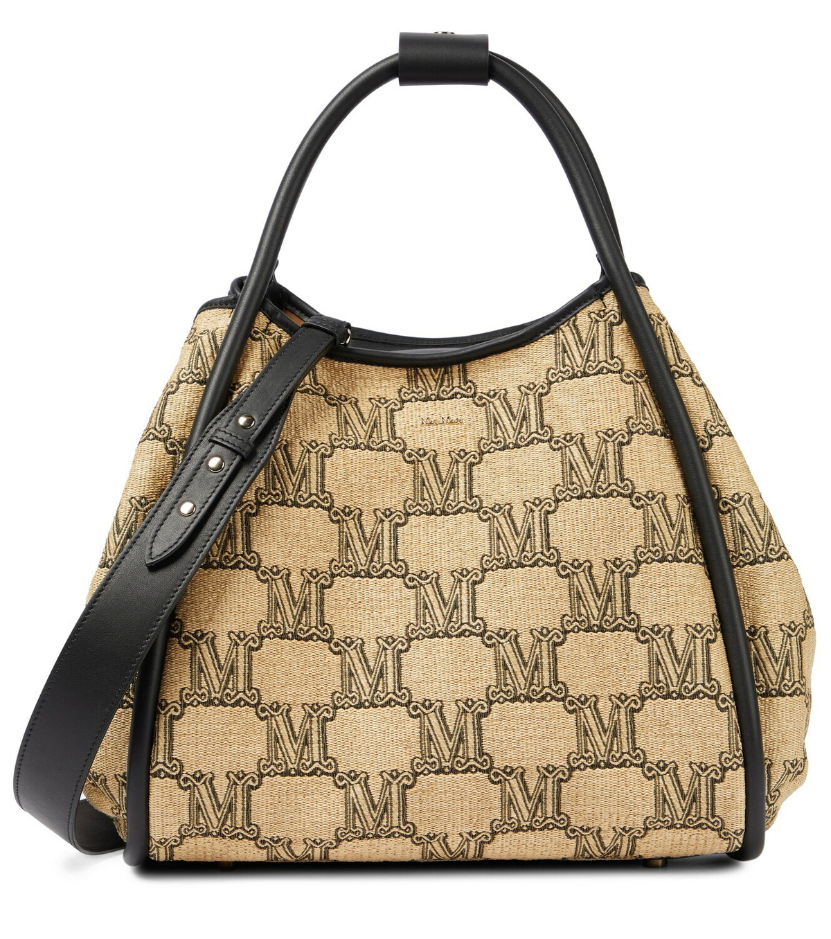 Max Mara - Marin leather-trimmed raffia tote Max Mara