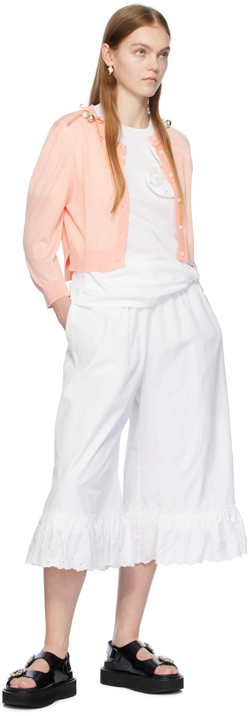 Simone Rocha White Pressed Rose T-Shirt Simone Rocha