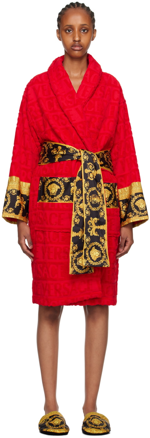 Versace Underwear Red 'I Heart Baroque' Robe Versace Underwear