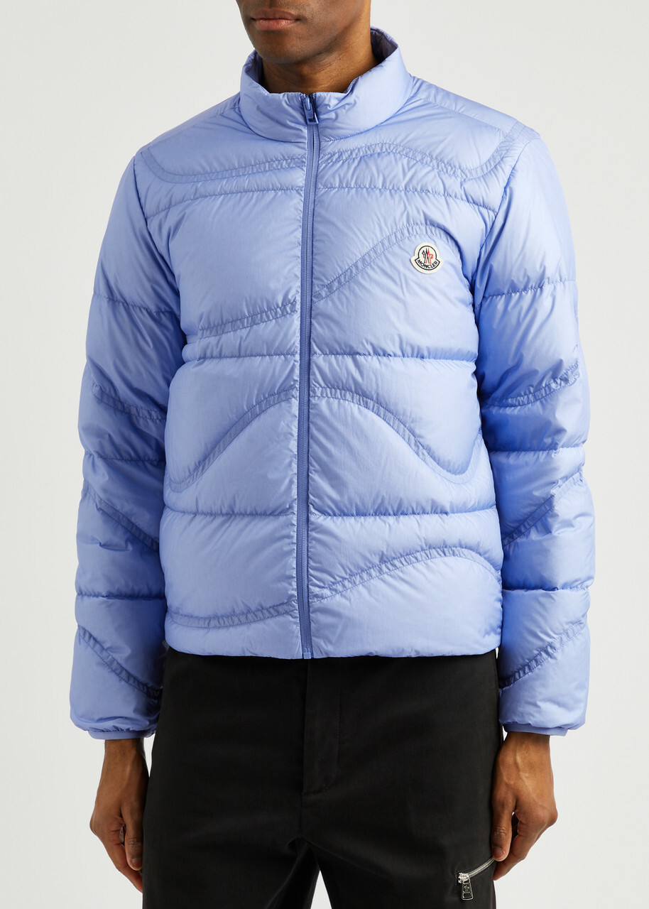 Moncler Cabbage Quilted Shell Jacket Light Blue Moncler
