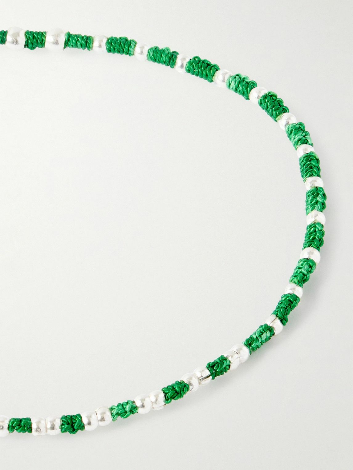 Mikia - Silver Beaded Bracelet - Green Mikia